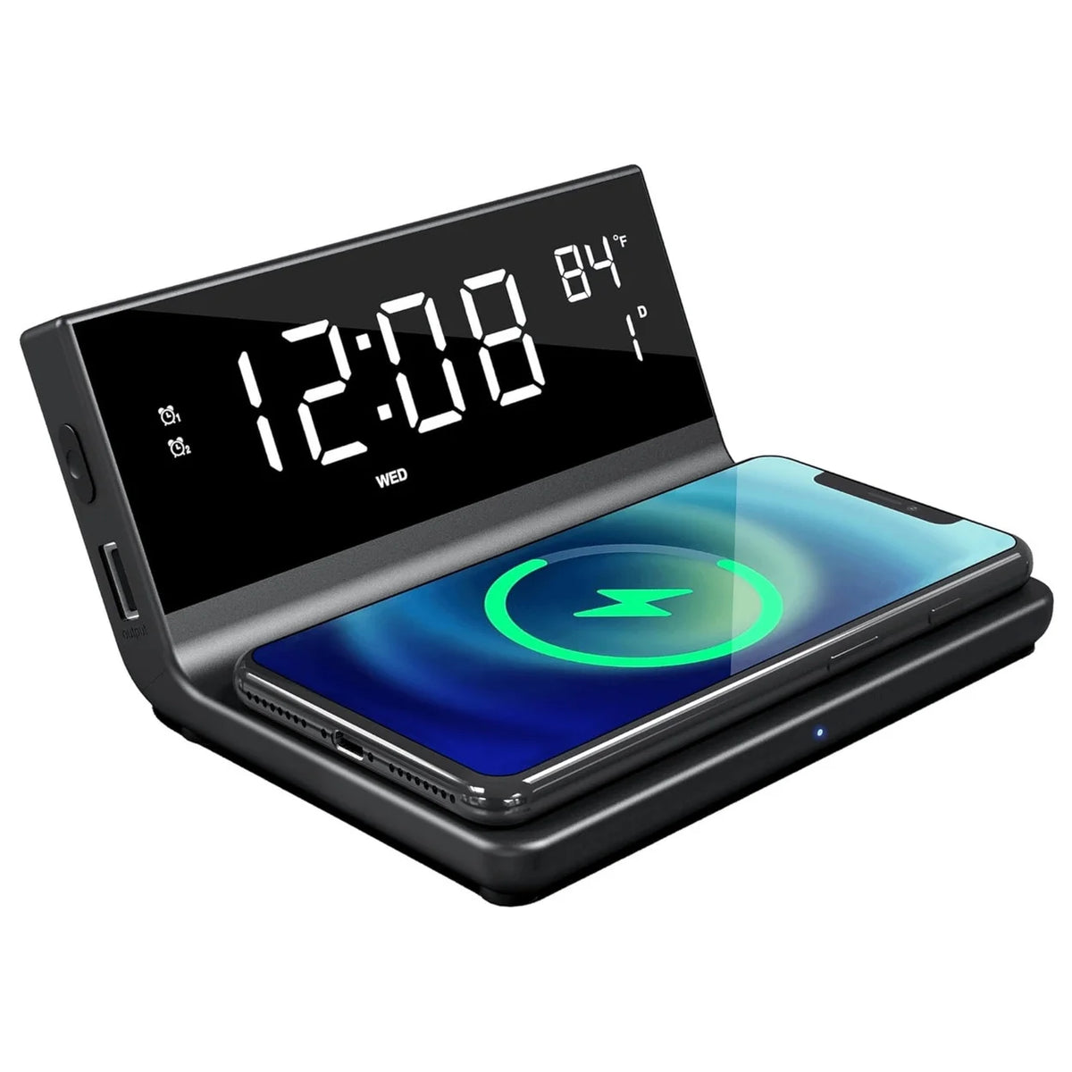 SUPERSONIC DUAL ALARM CLOCK WIRELESS CHARGER 15W